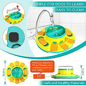KADTC Puzzle Toys for Dog Boredom and Mentally Stimulating Slow Food Treat Feeder Button Dispenser Keep Busy Pet Bowl Puppy Brain Mental Stimulation Toy Level 2 1 Small/Medium/Large Interactive Game