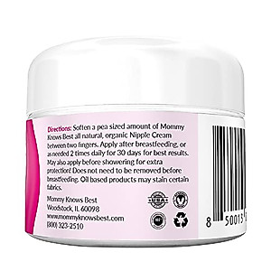Organic Nipple Cream for Breastfeeding - Lanolin Free - Soothing All Natural Breast Pump Lubricant for Nursing - Baby Safe - 2 oz