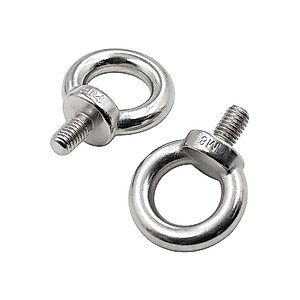 Hxchen 5Pcs M8x12 304 Stainless Steel Eye Bolt Male Thread Lifting Ring Eyebolt Screws Machinery Shoulder