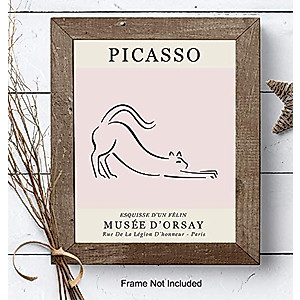 Cat Home Decor - Pablo Picasso Wall Art - Picasso Poster - Cat Wall Art - Pablo Picasso Poster - Pablo Picasso Prints - Pablo Picasso Art - Cat Wall Decor - Cute Cat Lover Gifts for Women - Pink