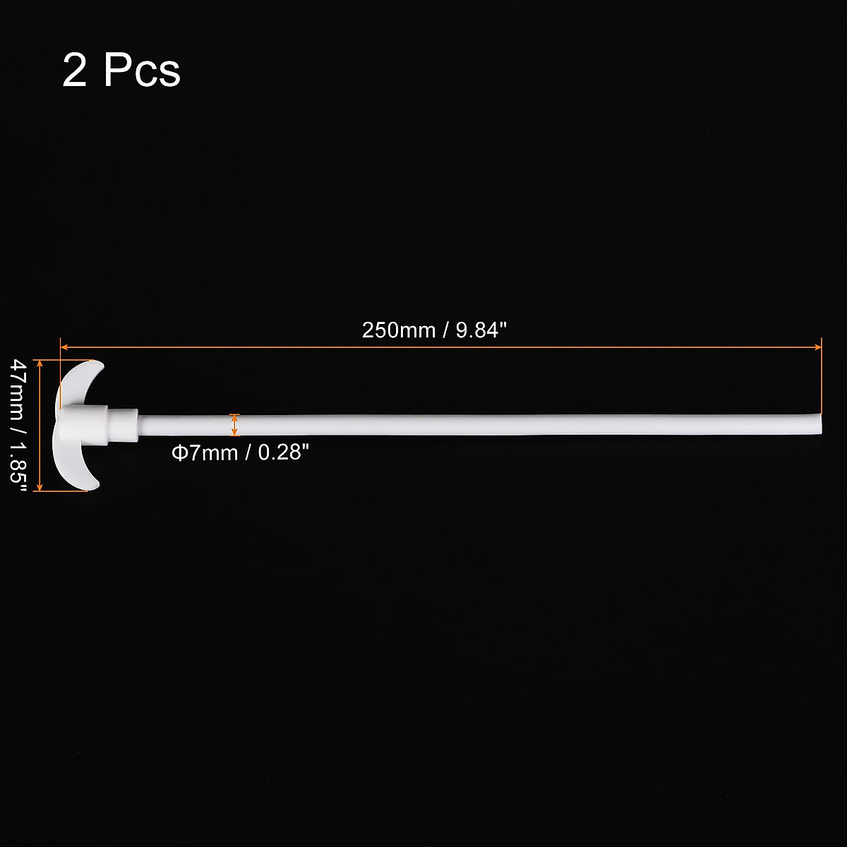 MECCANIXITY PTFE Electric Stirring Rod 250x47mm Overhead Stirrer Mixer Shaft with Foldable Paddle for Lab 2Pcs