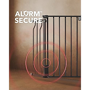 Ciays Baby Gate 29.5” to 45.3”, 30-in Height Extra Wide Dog Gate for Stairs, Doorways and House, Auto-Close Safety Metal Pet Gate for Dogs with Alarm, Pressure Mounted, Black