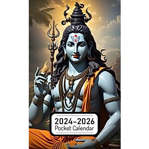 Pocket Calendar 2024-2026: Two-Year Monthly Planner for Purse , 36 Months from January 2024 to December 2026 | Lord Shiva