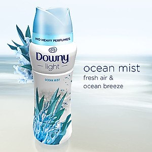 Downy Light Laundry Scent Booster Beads for Washer, Ocean Mist, 24 oz, with No Heavy Perfumes