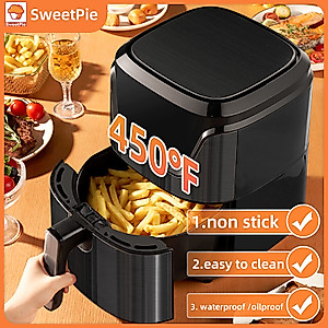 Air Fryer Disposable Paper Liner, 200 pcs 9 Inch Square Air Fryer Perforated Parchment Paper, Steam Paper High Temperature Resistant, Greaseproof Non-stick Liners for Air Fryers