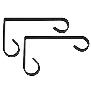 Harrier Hardware Metal Plant Hangers Outdoor - Wall Mounted Hanging Plant Bracket, 6 Inches, Set of 2, Ideal for Small Plants, Bird Feeders, Wind Chimes (Black)