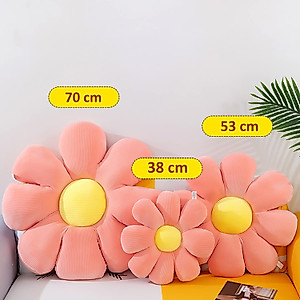 Flower Pillow, Flower Shaped Throw Pillow Flower Floor Pillow Soft Seating Cushion Room Decor Plush Pillow for Bedroom, Sofa, Bed, Reading (15 inch, Pink)