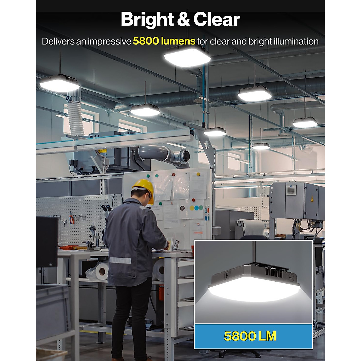 Sunco 6 Pack Square Canopy Light LED, Ceiling Commercial Outdoor, 40W, 5800 Lumens, 5000K Daylight, Dimmable (0-10V), Waterproof IP65, for Warehouse, Garage, Gas Station ETL/DLC