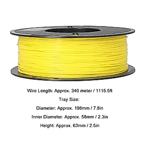 3D Printer Roll Filament, Smokeless Plastic Shell 1kg Spool 1.75mm PLA Print Filament High Accuracy for Industrial Devices(Yellow)