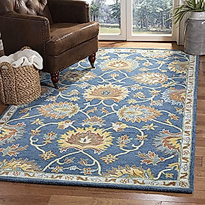 SAFAVIEH Heritage Collection Accent Rug - 3' x 5', Navy, Handmade Traditional Oriental Wool, Ideal for High Traffic Areas in Entryway, Living Room, Bedroom (HG654A)