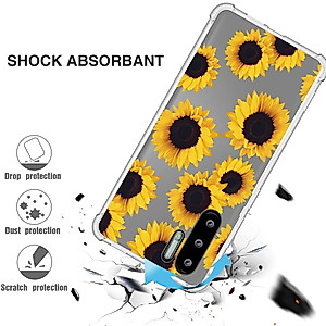 Zoeirc Case for Huawei P30 Pro VOG-L29 VOG-L04 Clear Case for Girls Women, Soft TPU Shockproof Protective Transparent Case Cover for Huawei P30 Pro (Sunflower)