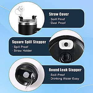6pcs Silicone Anti-Leaking Stoppers, Spill Proof Stopper Compatible with Stanley, White Cloud Shaped Straw Covers Reusable Dust-Proof Straw Tips Cover for Stanley 40oz 30 oz Tumbler