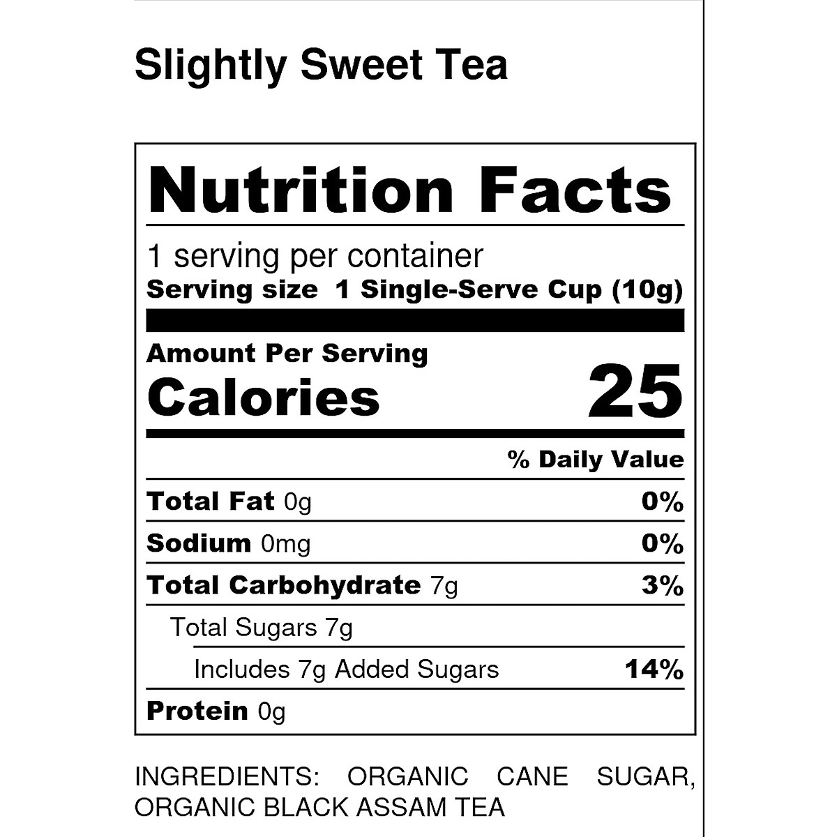 Slightly Sweet Tea Single Serve Keurig KCup Compatible Tea Pods 12 count - Not Too Sweet, Not Too Bland, Just Right! Certified Organic, Hot Brewed, Low Calorie Slightly Sweet Tea