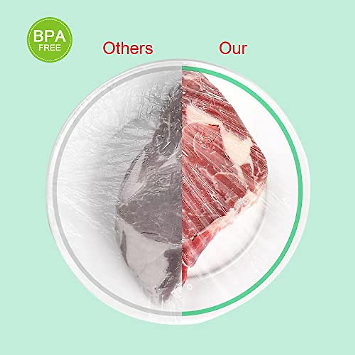 Fresh Keeping Bags 100 pcs, Food Cover, Plastic Bowl Covers Reusable, Plastic Wrap with Elastic for Fruit Vegetable, Meat and Food