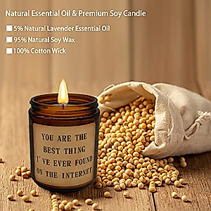 Candles Gifts for Women Men, Best Thing On The Internet Lavender Scented Candle, Funny Anniversary Birthday Christmas Valentines Day Gifts for Him Her Best Friends, Romantic Gifts for Husband Wife