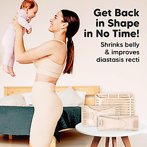 3 in 1 Postpartum Belly Support Recovery Wrap – Postpartum Belly Band, After Birth Brace, Slimming Girdles, Body Shaper Waist Shapewear, Post Surgery Pregnancy Belly Support Band (Classic Ivory, XL)