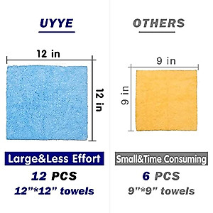 UYYE Premium All-Purpose Microfiber Cleaning Towels for car, Car Interior Accessories with Strong Absorptio,12"x 12". Thick Professiona Cleaning Rags for Cars Cloth (12-Pack)