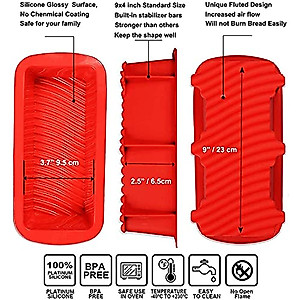 Walfos Silicone Loaf Pan - Non-Stick Silicone Bread Pan, Just PoP Out! Perfect for Bread, Cake, Brownies, Meatloaf, BPA Free & Dishwasher Safe
