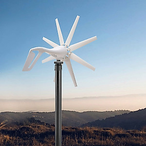 DONSU Wind Turbine Generator Kit 600W 12V w/8 Blade, Wind Generator Kit w/Charge Controller, Wind Power Generator for Marine, RV, Home, Windmill Generator Suit for Hybrid Solar Wind System