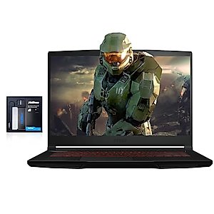 MSI Thin GF63 15.6” FHD 144Hz Gaming Laptop, Intel Core i5-12450H Processor, NVIDIA GeForce RTX 2050, 64GB RAM, 4TB PCIe SSD, Backlit Keyboard, WiFi 6, Black, Win 11 Pro, 128GB Hotface Extension Set