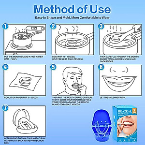 Reazeal Mouth Guard for Clenching Teeth at Night, Sport Athletic, Whitening Tray, 2 Sizes, Pack of 8 with Travel Case