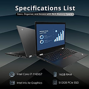 Lenovo ThinkPad L13 Yoga 2-in-1 13.3" FHD Touchscreen Laptop, Intel Core i7-1165G7, 16GB RAM, 512GB SSD, Iris Xe Graphics, Fingerprint Reader, Backlit Keyboard, Win 11 Pro, Black, 32GB USB Card
