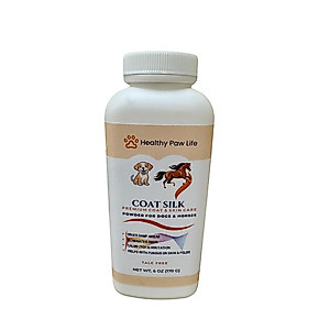 Coat Silk - Canine and Equine Dry Powder | Alleviate Odors and Itchiness | Relieves Rain Rot and Sweet Itch | Holistic Remedy and Soothing Formula | for Dogs and Horses