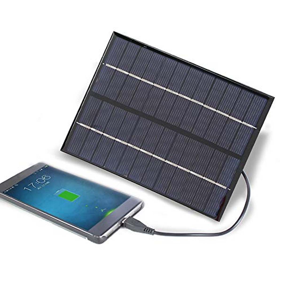 Alomejor Solar Panel 2W 12V Polycrystalline Silicon DIY Portable High Efficiency Solar Module with Clip for Outdoor Emergency Charging