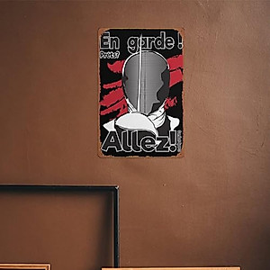 Fencing En garde physical culture Poster Signs 8 x 12 Inch Decor Funny Chic Art Wall Decort Home Yard Signs Bar Hotel Cafe Pub Indoor Outdoor restauran