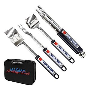 Magma Products, 5 Piece Telescoping Grill Tools Set, A10-132T, Silver
