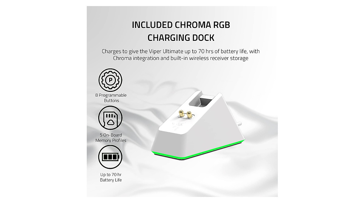 Razer Viper Ultimate Lightweight Wireless Gaming Mouse & RGB Charging Dock: Hyperspeed Wireless ...
