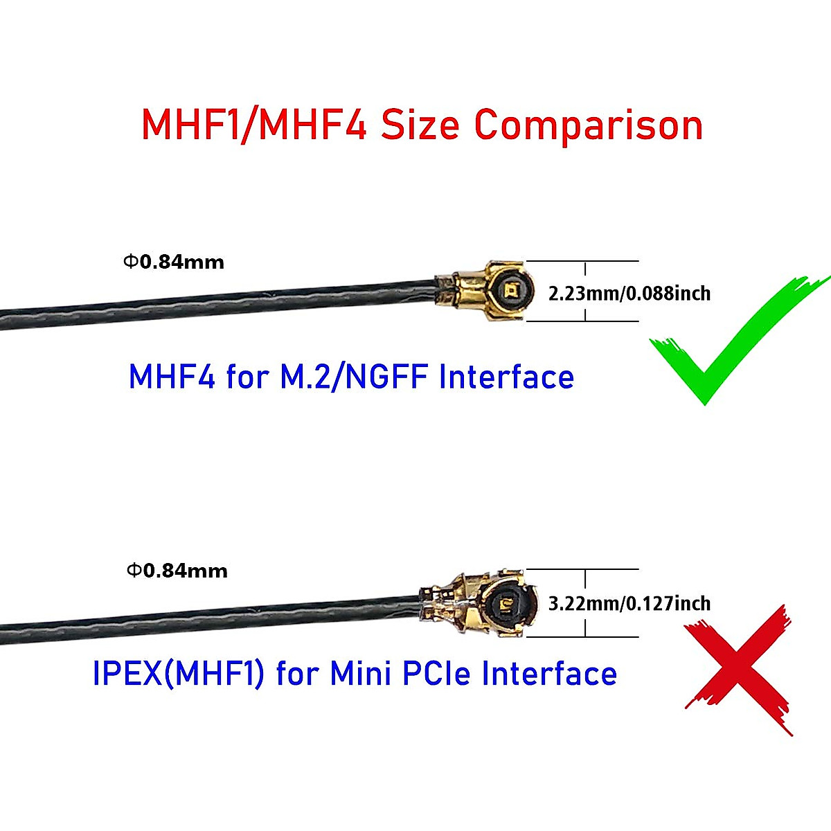 WiFi Antenna 8dBi RP-SMA Male 2.4Ghz 5.8Ghz Dual Band + 10in U.FL IPEX MHF4 to RP SMA Female Extension Cable for M.2 NGFF + Computer Back Slot Cover Bracket