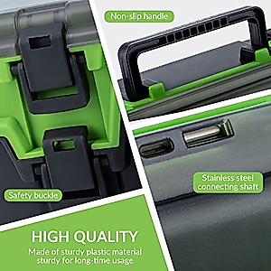 THKFISH Fishing Tackle Box Organizer Double Layer Tackle Storage Fishing Boxes Outdoor Box with Adjustable Dividers 14.96 * 10.23 * 4.5in Yellow