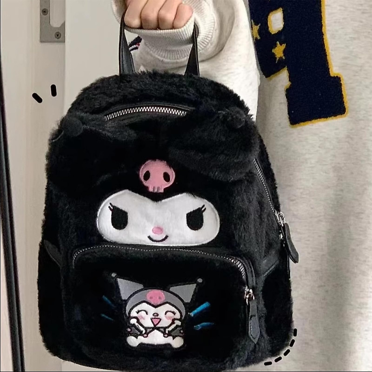 Ohjijinn Kawaii Backpack Cute Plush Bag, Anime Backpack Cartoon Bags, Plush Backpack Mini Backpacks for Girls Kids