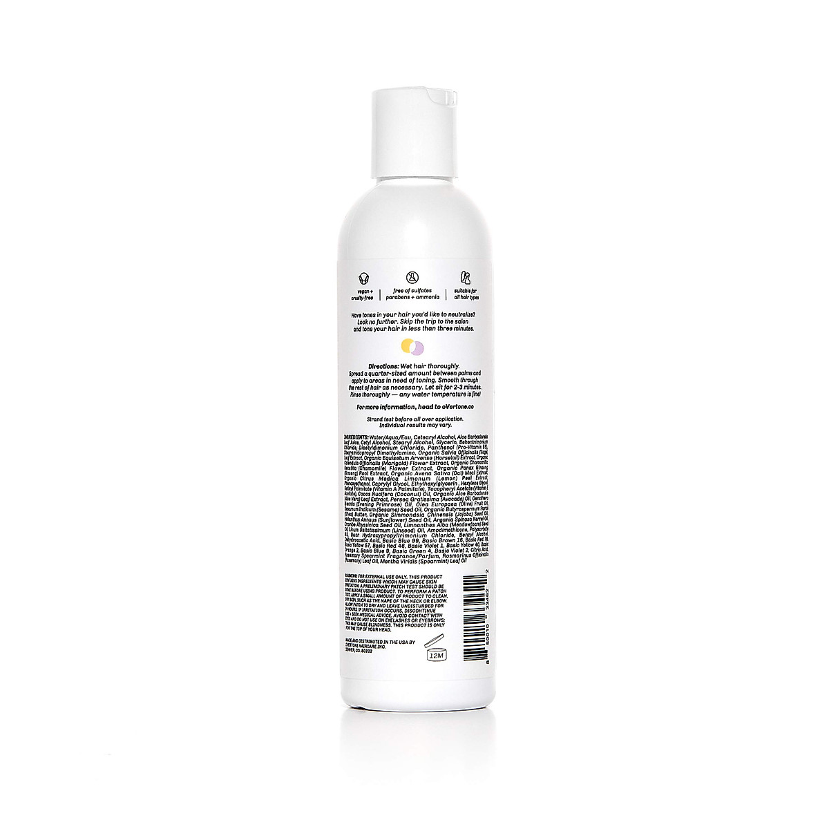 oVertone Haircare Purple Toning Conditioner with Shea Butter & Coconut Oil, Neutralizes Brassiness in Blonde & Platinum Hair, Cruelty-Free, 8 oz