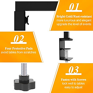 Xiomot Over The Table Rod Stand with Clamps Adjustable 13''-42'' Tall 29"-98" Length Black Table Arch Hanging for Wedding Birthday Party Halloween Christmas Decoration