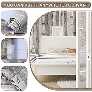 Qianglive Vintage Wood Wallpaper Rustic Wood Wallpaper Stick and Peel Self Adhesive Distressed Wood Look Wallpaper Vinyl Shelf Home Wood Panel Wall Paper Covering Film 17.3"× 120"