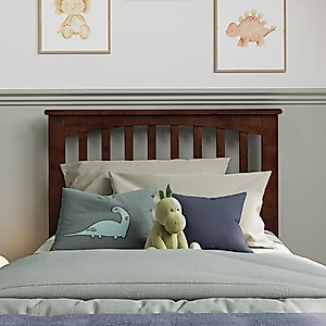 AFI, Mission Twin Solid Wood Headboard with Attachable Charger, Walnut