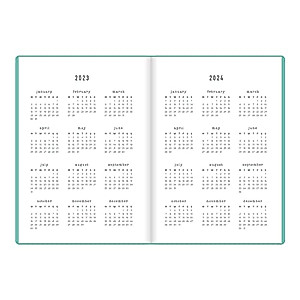 Letts of London Inspire Academic Weekly/Monthly Planner, August 2023 to July 2024, Week-to-View, Sewn Binding, Multilingual, A5 Size, 8.25" x 5.875", Green (C031389-24)