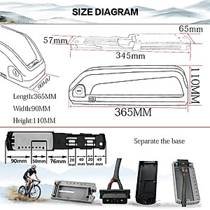Ebike Battery 52V 13AH for 1000W 750W 500W Motor, Electric Bike Lithium Battery Pack for bafang, AW, ebike Conversion kit