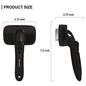 Self Cleaning Slicker Pet Brush for Grooming and Shedding Small Medium Large Dog Cat - Gently Remove Loose Tangling knot Undercoat Fur Mats - Suitable for Long Short Hair Lengths sensitive Animals