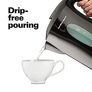 Hamilton Beach Electric Tea Kettle, Water Boiler & Heater, 1.8 L, Cordless, Auto-Shutoff & Boil-Dry Protection, Black (K6080)