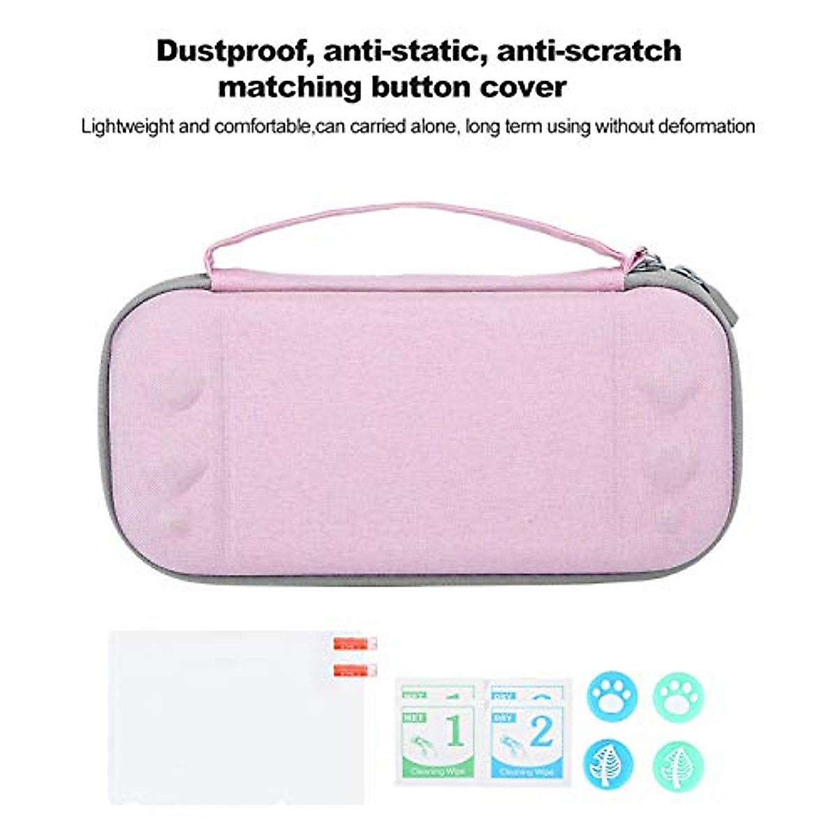 Mxzzand Game Host Accessory Protection Storage Bag for Switch(pink, Polar Animals)
