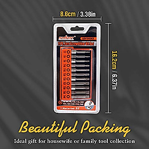 HORUSDY 11-Piece Tamper Resistant Star Bits, S2 Steel, T7 - T40 Security Torx Bit Set