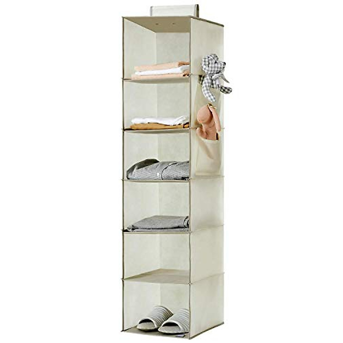 YOUDENOVA 6-Shelf Hanging Closet Organizer & Two 3-Shelf Separable Closet Hanging Shelves