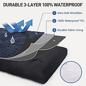 CHAMPETS Washable Dog Bed for Crate 35"X23",Large Dog Bed Washable for Small,Medium,Large,Extra Large Dogs Cats Pet,Waterproof Dog Beds for Large Dogs with Washable Cover,Crate Pet Bed for Large Dogs