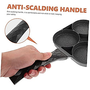 Yardwe Fried Egg Pan Home Tool Set Japanese Frying Pot Egg Skillet Four Cup Egg Pan Small Frying Cooking Pan Sandwich Maker Egg Cooking Pan Kitchen Gadget Egg Frying Pan Alloy Tamagoyaki