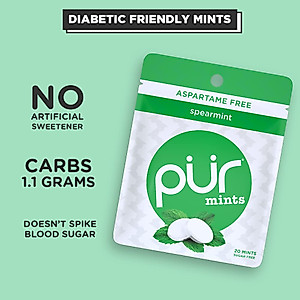 PUR Mints | Aspartame Free Mints | 100% Xylitol | Sugar Free, Vegan, Gluten Free & Keto Friendly | Natural Flavored Mints, Variety Pack, 20 Pieces (Pack of 3)