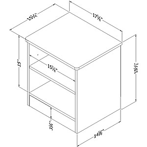 South Shore Libra Open 2-Shelf Nightstand, Pure White