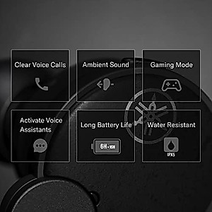 YAMAHA TW-E7B True Wireless Earbuds with Bluetooth 5.2, Active Noise Cancelling, True Sound, Qualcomm CVC Clear Voice Capture, Advanced Listening Care and IPX5 Water Resistant for Sport (Black)